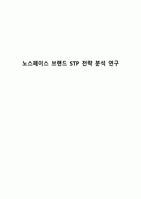 노스페이스 브랜드 STP 전략 분석 연구