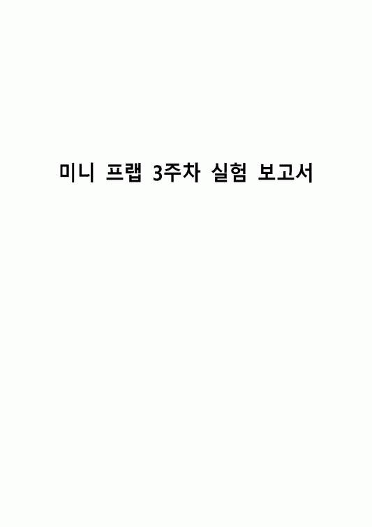 미니 프랩 3주차 실험 보고서