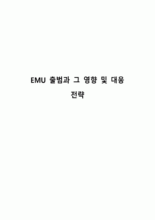 EMU 출범과 그 영향 및 대응 전략