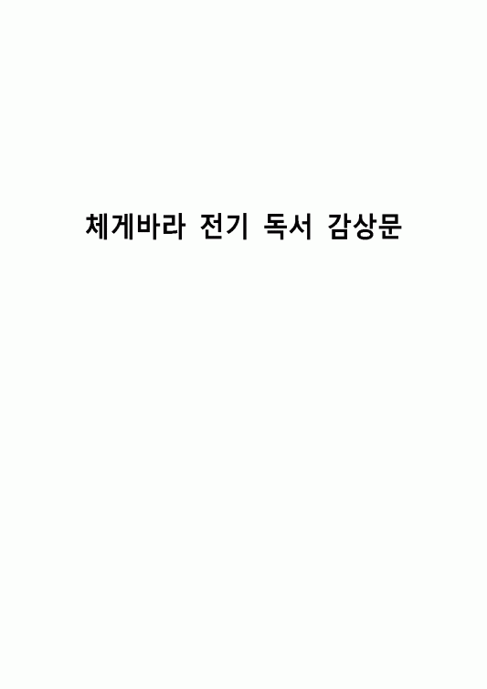 체게바라 전기 독서 감상문