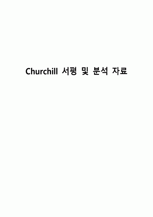 Churchill 서평 및 분석 자료
