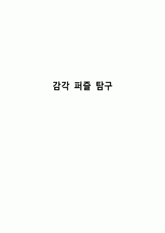 감각 퍼즐 탐구