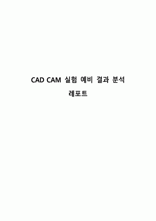 CAD CAM 실험 예비 결과 분석 레포트