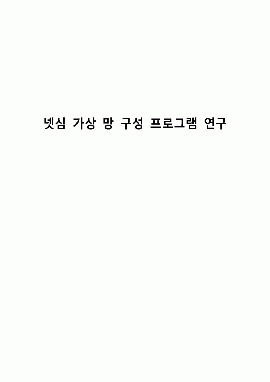 넷심 가상 망 구성 프로그램 연구