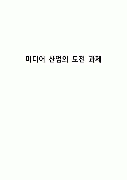 미디어 산업의 도전 과제