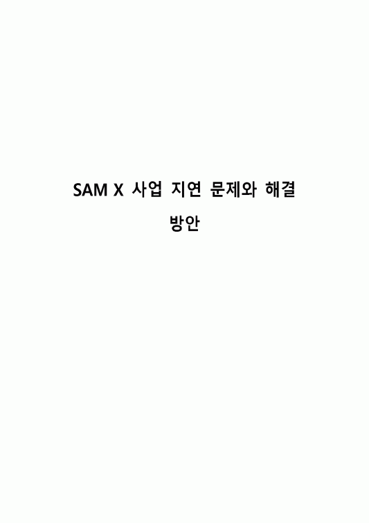 SAM X 사업 지연 문제와 해결 방안