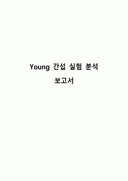 Young 간섭 실험 분석 보고서