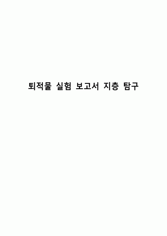 퇴적물 실험 보고서 지층 탐구