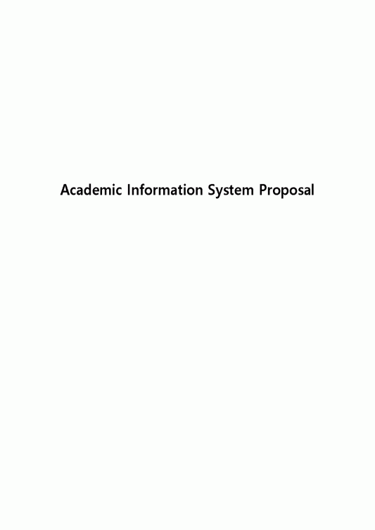 Academic Information System Proposal