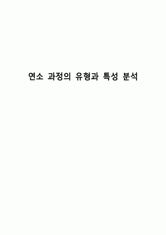 연소 과정의 유형과 특성 분석
