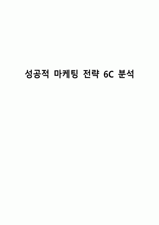 성공적 마케팅 전략 6C 분석