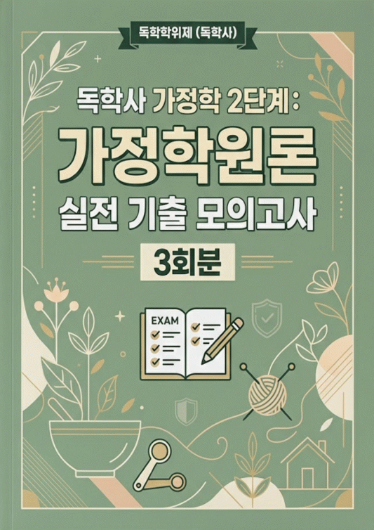 독학사 가정학2단계 가정학원론 기출문제 모의고사 3회분 족보