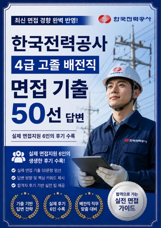 한국전력공사 4급 고졸 배전직 상세 면접후기 6명 및 기출50문제 답변