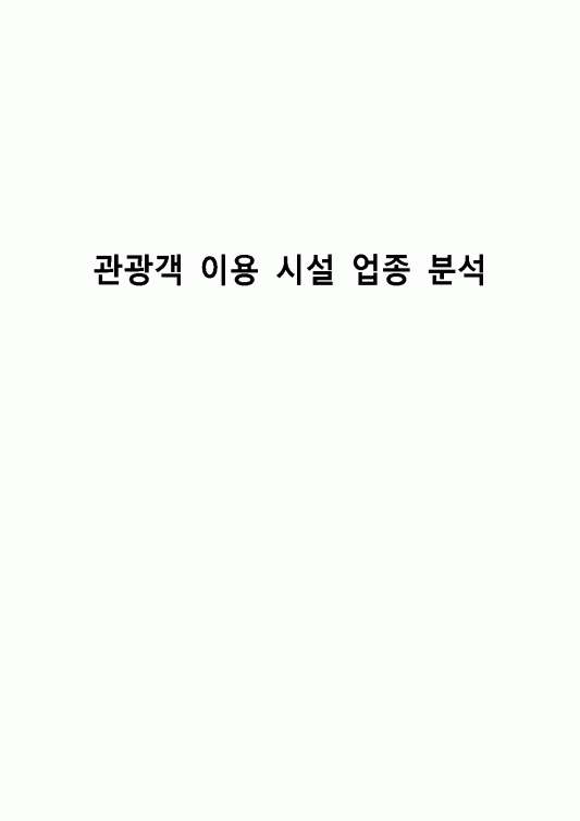 관광객 이용 시설 업종 분석