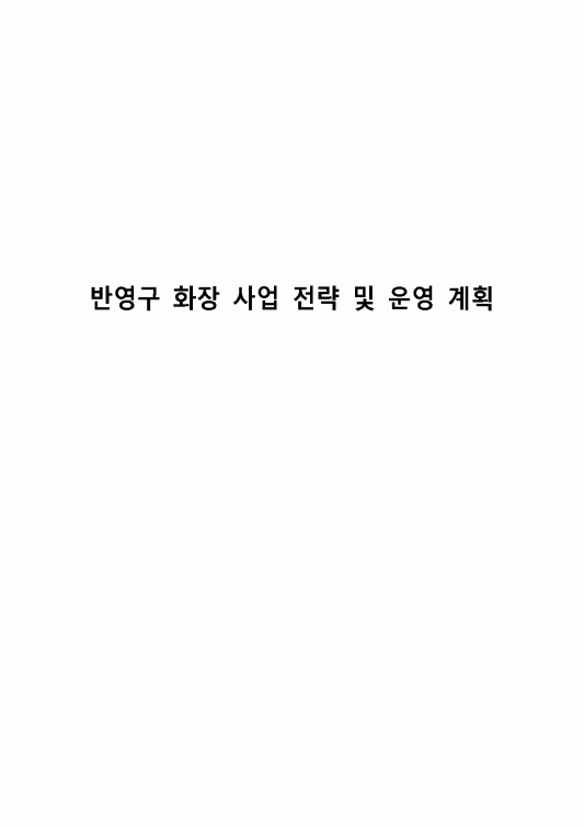 반영구 화장 사업 전략 및 운영 계획