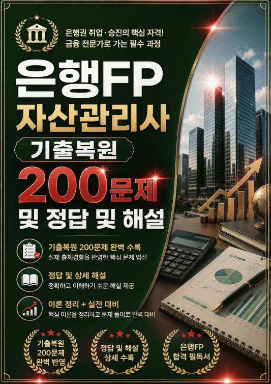 은행FP 자산관리사 기출시험문제 200선 정답 및 상세한 해설[은행FP 자산관리사 시험 전 최종 마무리 점검 문제집]