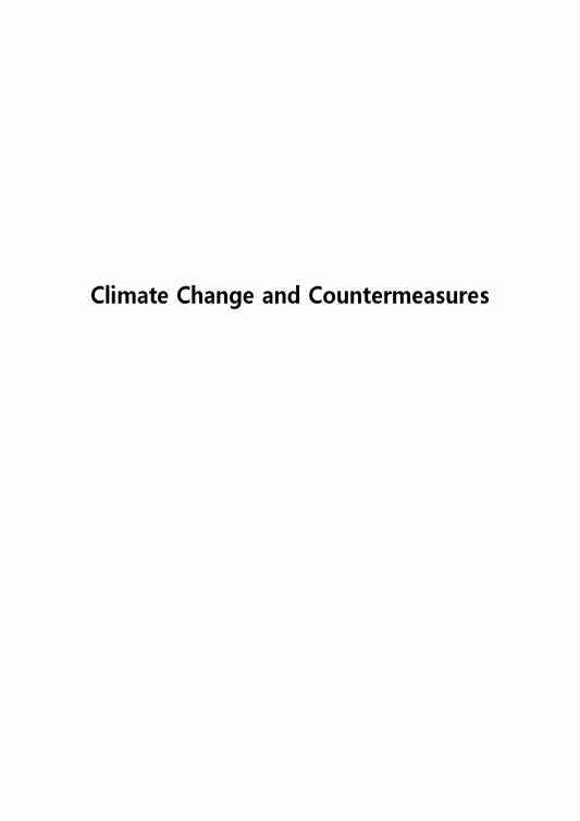 Climate Change and Countermeasures