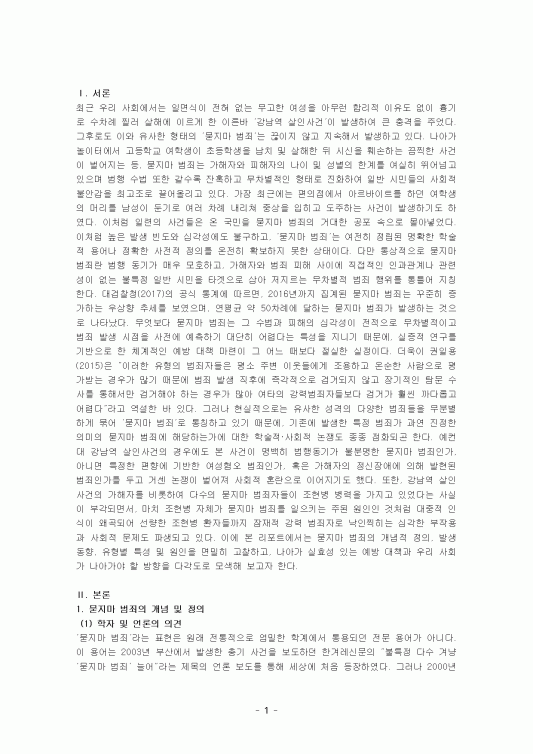 임상심리학-최근 우리사회에서 정신질환자들(조현병 포함 모든 정신질환 등)에 의한 묻지마 범죄(무동기범죄)가 사회적으로 큰 이슈가 되고 있는 실정이다