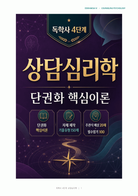 독학사4단계 상담심리학 핵심요약&문제 모음