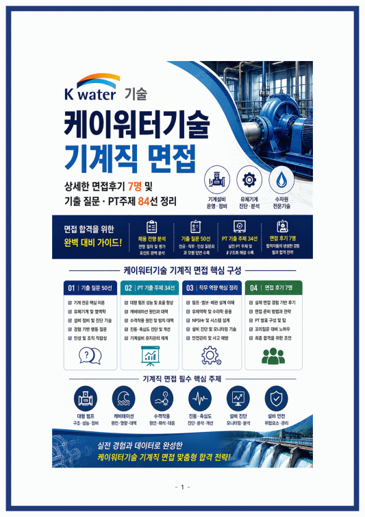 케이워터기술 기계직 상세한 면접후기 7명 및 기출 질문 PT주제 84선 정리 [케이워터기술 기계직 면접]