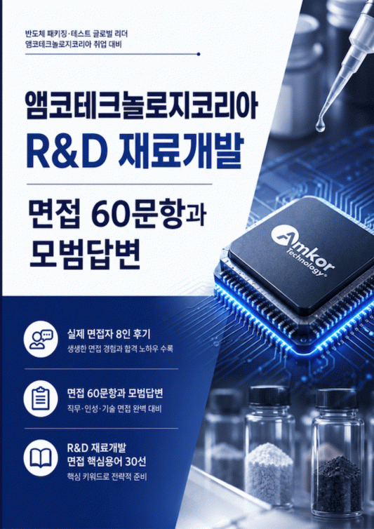 앰코테크놀로지코리아 R&D 재료개발 면접 완벽 대비 [앰코테크놀로지코리아 R&D 재료개발 면접 기출 60문항 및 모범 답변과 면접 대비 핵심용어 30선]