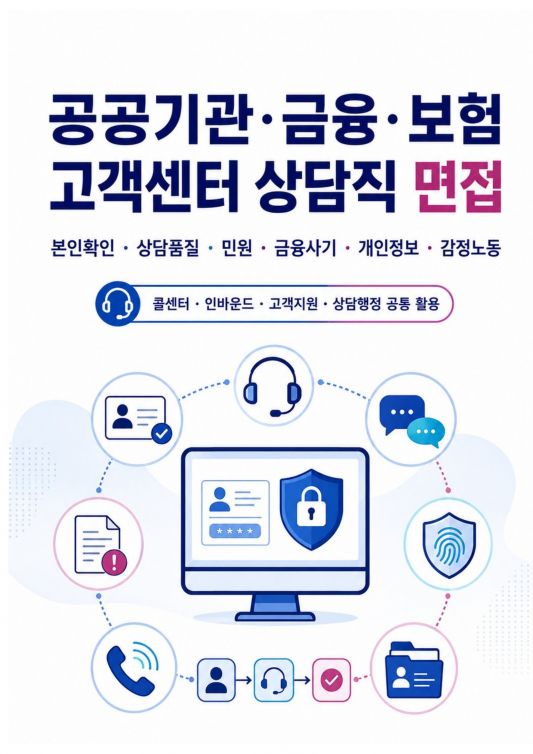 공공기관 금융 보험 고객센터 상담직 면접 확장형 대비자료
