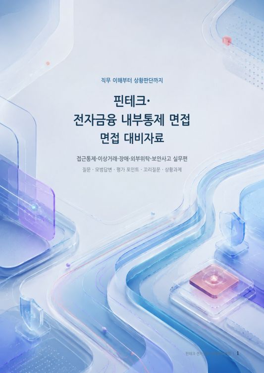 핀테크 전자금융 내부통제 면접 대비자료