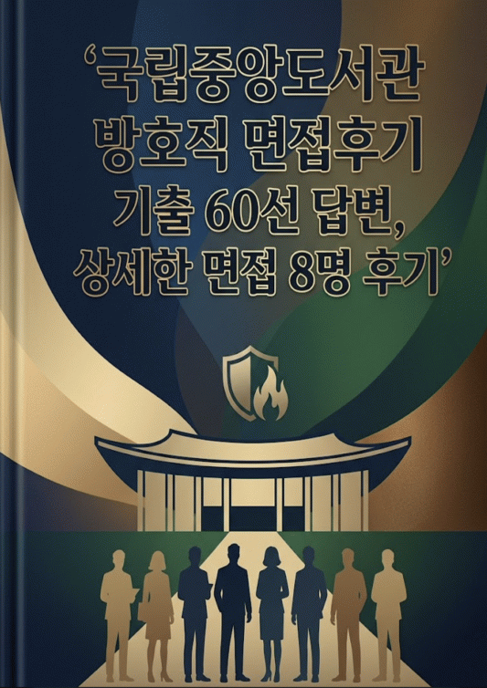국립중앙도서관 방호직 실제면접 후기자료] 국립중앙도서관 방호직 면접 질문 60문제 및 답변 (면접 지원자 8인의 상세 후기와 방호직 면접 필수 용어 및 상식 30선)