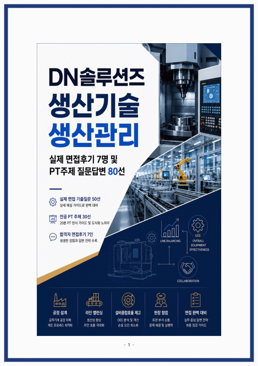 [2026] DN솔루션즈 생산기술 생산관리 실제 면접후기 7명 및 PT주제 질문답변 80선