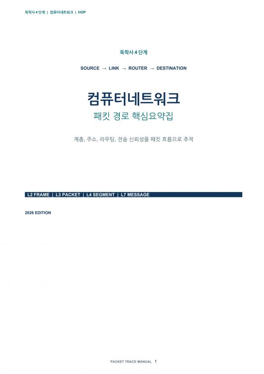 독학사4단계 컴퓨터공학 컴퓨터네트워크 패킷경로 핵심요약집