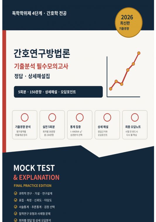 독학사4단계 간호연구방법론 필수모의고사 정답해설집 검수보강