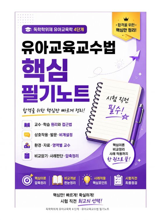 독학사 유아교육교수법 4단계 필기노트 검수보강본