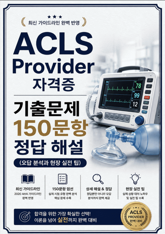 [2026 개정] ACLS Provider 자격증 기출문제 150문항 정답 해설