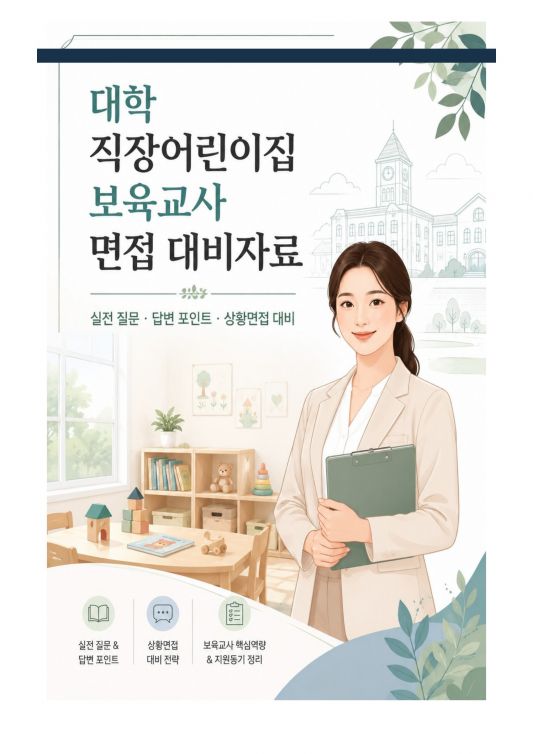 대학 직장어린이집 보육교사 면접 완성 대비자료(1)