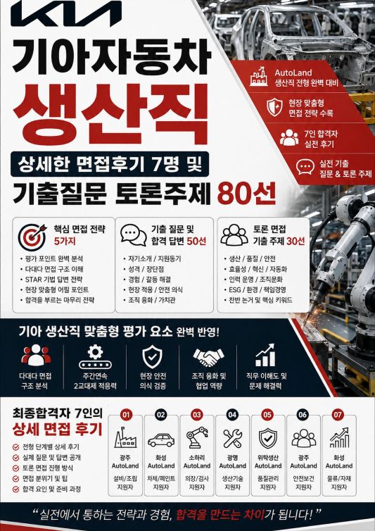 2026 기아자동차 생산직 상세한 면접후기 7명 및 기출질문 토론주제 80선