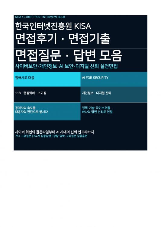 한국인터넷진흥원 KISA 면접후기 면접기출 면접질문 답변 모음