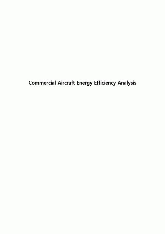 Commercial Aircraft Energy Efficiency Analysis