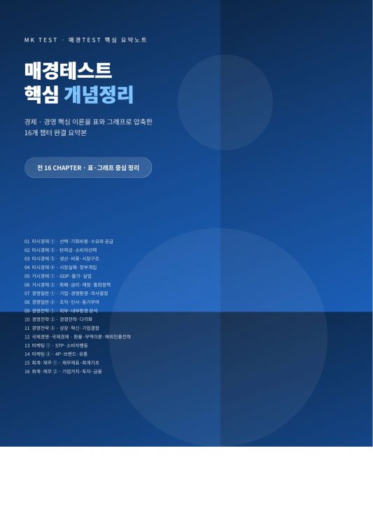 [2026 개정 중앙대 매경TEST] 경제 경영 핵심개념 요약노트 (표, 그래프 수록)