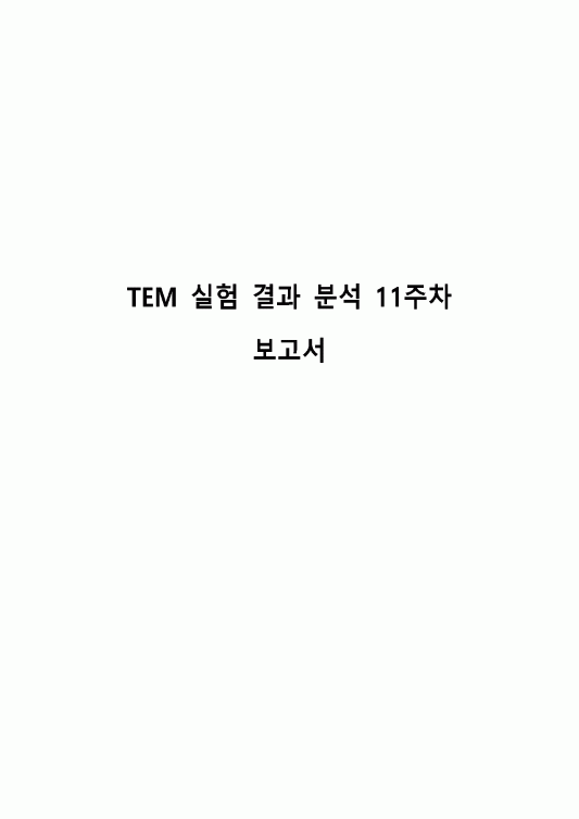 TEM 실험 결과 분석 11주차 보고서