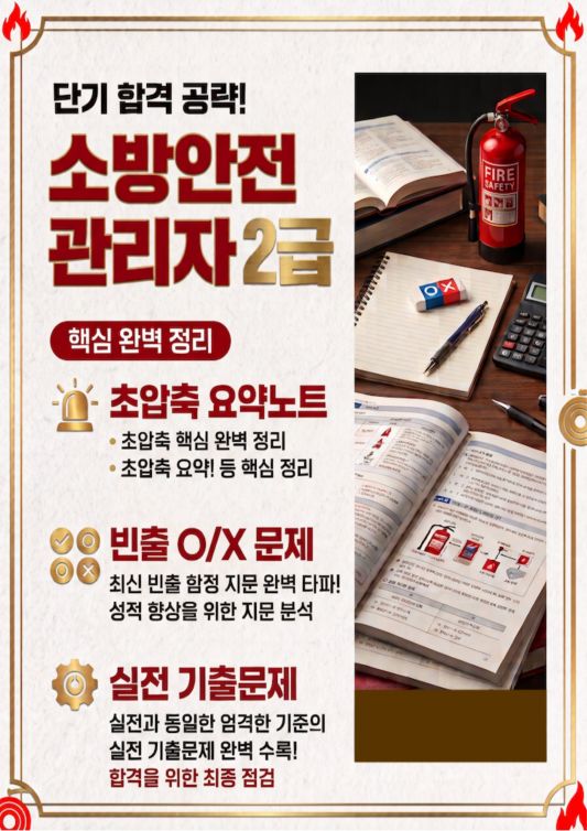 [2026] 소방안전관리자 2급 초압축요약노트 O/X50문제 실전기출 50제