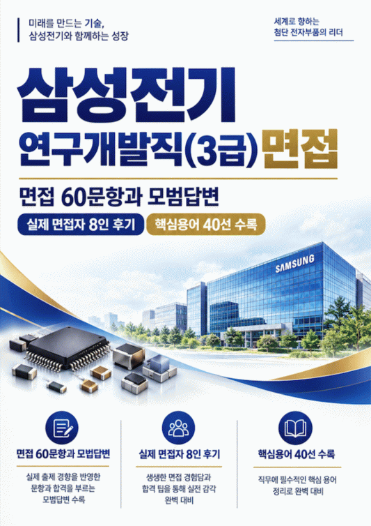 삼성전기 연구개발직(3급) 면접후기 기출 60선 답변] 상세한 삼성전기 연구개발직(3급) 면접 8명 후기 연구개발 면접 후기