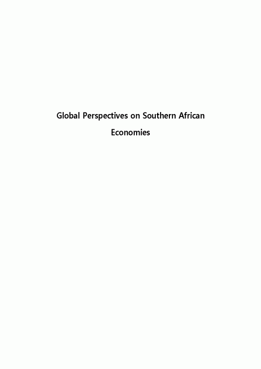 Global Perspectives on Southern African Economies