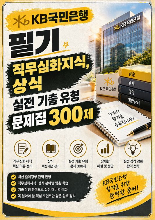 [2026] KB국민은행 필기 직무심화지식, 상식 실전 기출 유형 문제집 300