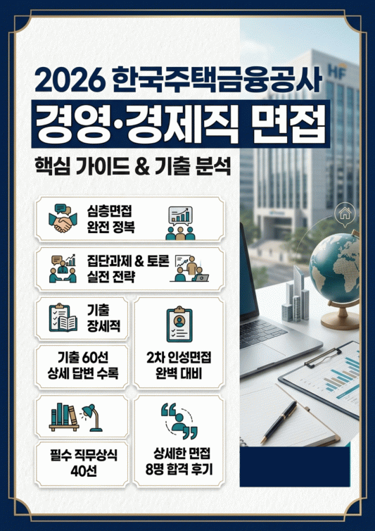 2026 한국주택금융공사 경영 경제직 면접후기 8명 기출주제 심층인성 질문 답변 주택금융 상식 100선