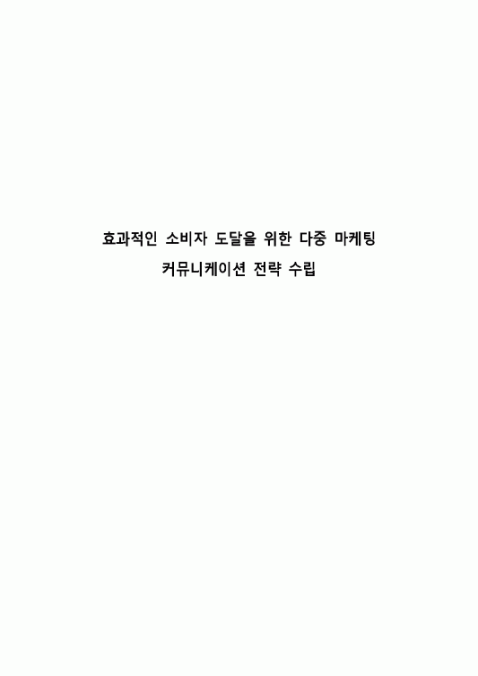 효과적인 소비자 도달을 위한 다중 마케팅 커뮤니케이션 전략 수립