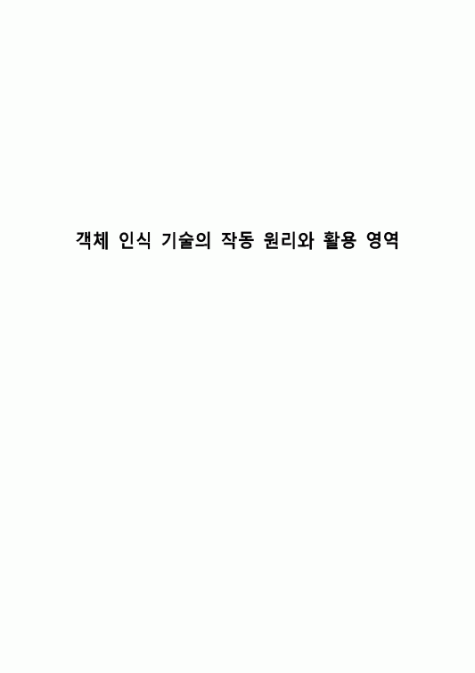 객체 인식 기술의 작동 원리와 활용 영역