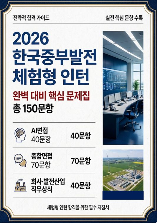 2026 한국중부발전 체험형 인턴 면접후기 AI면접 및 종합면접 기출질문 직무상식150선