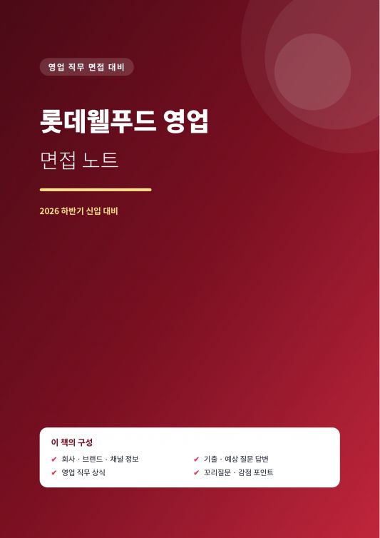 [롯데웰푸드 영업 면접후기] 기출 질문 답변 50선 + 현장 상황 질문 12선 + 영업 직무 상식 40선