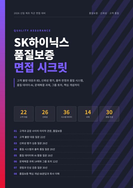 [2026] SK하이닉스 품질보증 면접후기 (질문 120선+과제 14제+토의 12선)