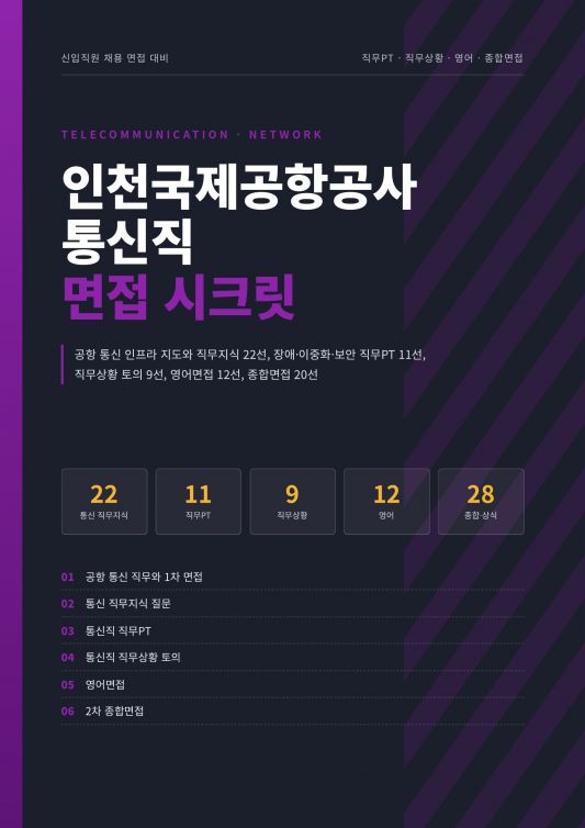 2026대비, 인천국제공항공사 통신직 면접후기 (82문항+직무PT 11선+통신 직무지식 22선)